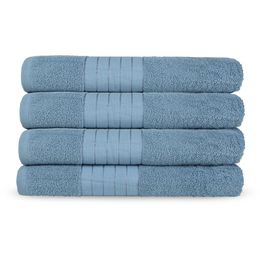 Good Morning Handt&uuml;cher &raquo;Uni &laquo; Baumwolle, Walkfrottee, Bord&uuml;re, 500 GSM, Einfarbig, ohne Aufh&auml;ngung blau Frottier, Obermaterial: 100% Baumwolle B/L: 