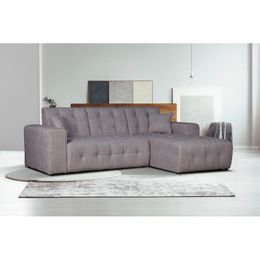 Home Affaire Ecksofa &raquo;Nosia L-Form&laquo; incl. 2 Zierkissen, mit feiner Steppung grau 100% Polyester B/H/T: 234cm x 85cm x 163cm, Samtoptik, Recamiere 