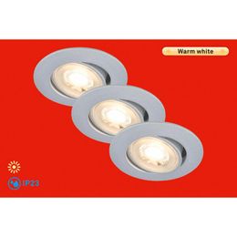 Briloner Leuchten LED Einbauleuchte &raquo;SHOW&laquo; LED-Board 1 Stk. 90x24 mm, Wohnzimmer, Flur grau 3, &Oslash; 9cm H: 3,2cm, 1 Stk.