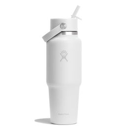 Hydro Flask Trinkflasche &raquo;32 OZ Wide Flex Straw Travel Bottle Cap, 946 ml&laquo; Geeignet f&uuml;r alle Wide Mouth Kappen und Deckel wei&szlig; Edelstahl 946ml