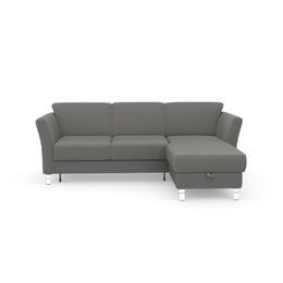 Sit & More sit&more Ecksofa &raquo;Visby L-Form&laquo; wahlweise mit Schlaffunktion und Bettkasten, frei im Raum stellbar grau B/H/T: 248cm x 87cm x 162cm, Struktur fein, 