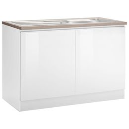 KOCHSTATION Sp&uuml;lenschrank &raquo;KS-Ohio&laquo; Breite 120 cm wei&szlig; B/H/T: 120cm x 85cm x 60cm