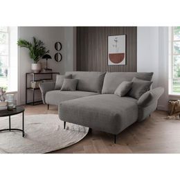 Home Affaire Ecksofa &raquo;Lazio modern und bequem, schmale Armlehnen, tolle Detailverarbeitung&laquo; zwei verschiedene Fu&szlig;farben w&auml;hlbar grau 93% Polyester, 7%
