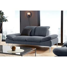W.Schillig 2,5-Sitzer &raquo;enjoy&MORE&laquo; mit Sitztiefenverstellung, F&uuml;&szlig;e Chrom gl&auml;nzend, Breite 232 cm blau Chenille-Flachgewebe R66 (85% Polyester, 15% 