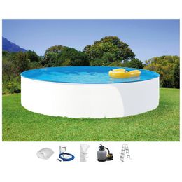 Clear Pool Rundpool &raquo;MIAMI&laquo; 6-tlg. in versch. Gr&ouml;&szlig;en wei&szlig; &Oslash;/B/H/L: 500cm x Breite x H&ouml;he 120cm x L&auml;nge, 22.000 l