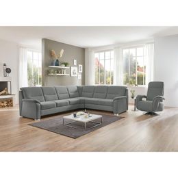 Die PlanBar Ecksofa &raquo;PP-HS10002&laquo; wahlweise mit Kopfteilverstellung, Schlaffunktion und Stauraum 100% Polyester B/H/T: 303cm x 92cm x 245cm, 