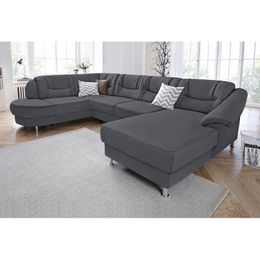 Sit & More sit&more Wohnlandschaft &raquo;Salsa U-Form&laquo; mit Federkern, wahlweise mit Schlaffunktion grau Struktur (100% Polypropylen);Bedruckte Microfaser (100% 