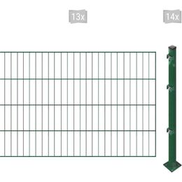 Arvotec Einstabmattenzaun &raquo;ESSENTIAL 80 zum Einbetonieren&laquo; Zaunh&ouml;he 80 cm, Zaunl&auml;nge 2 - 60 m gr&uuml;n Kunststoff, Stahl H/L: 80cm x 26m, Pfosten: 14 Stk.