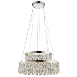 lumiCouture LED Pendelleuchte &raquo;Celestia&laquo; LED-Modul 1 Stk. Warmwei&szlig; H. 150 cm, 2700 K, K9-Kristalle, dimmbar silber 1, &Oslash; 60cm, 1 Stk.