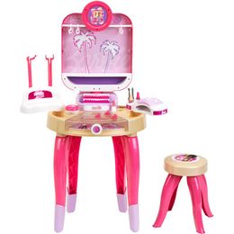 klein Schminktisch &raquo;Barbie Sch&ouml;nheitsstudio, Happy Vibes&laquo; mit Hocker; Lichtfunktion rosa B/H/T: 41cm x 96cm x 31cm