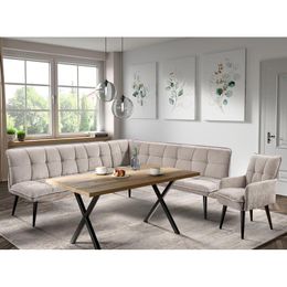 exxpo - sofa fashion Essbank &raquo;Mocca Essbank, Sitzbank&laquo; hoher Sitzkomfort, bequem und elegant, hochwertige Detailverarbeitung beige B/H/T: 260cm x 94cm