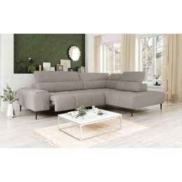 OTTO home Ecksofa &raquo;Theo L-Form, B: 298 cm&laquo; mit Kopfteilverstellung, optional Sitztiefenverstellung grau 100% Polyester (PES) B/H/T: 298cm x 222cm, 