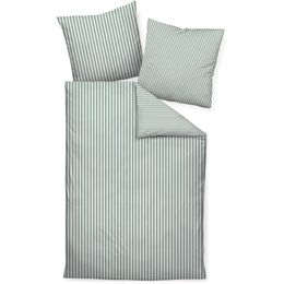 Janine Wendebettw&auml;sche &raquo;modernclassic 3912, 100% Baumwolle&laquo; 2 Stk. mit Rei&szlig;verschluss, Streifen Design gr&uuml;n Mako-Satin, Obermaterial: 100% Baumwolle B/L: 