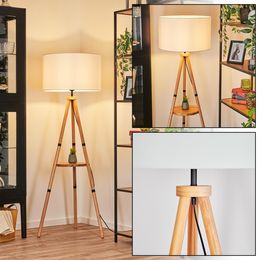 hofstein Flemming Stehleuchte 50 cm Naturfarben, Schwarz, 1-flammig