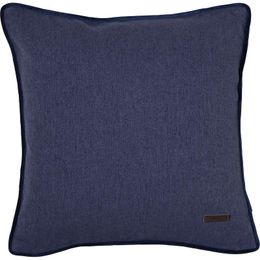 Esprit Dekokissen &raquo;Harp&laquo; mit Keder und Applikation, Kissenh&uuml;lle ohne F&uuml;llung, 1 St&uuml;ck blau Polyester B/L: 38cm x 38cm, 1 Stk.