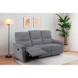 Home Affaire 3-Sitzer &raquo;ODILON, Sofa 167 cm, Federkern, Struktur-Bezug&laquo; 105&deg;-150&deg; Relax- und Liegeposition manuell/elektrisch, USB A/C grau B/H/T: 