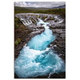 Artland Wandbild &raquo;Wasserfall Bruarfoss auf Island&laquo; Wasserfallbilder 1 Stk. tlg. als Alubild, Leinwandbild, Poster, Wandaufkleber in verschied. Gr&ouml;&szlig;en blau 