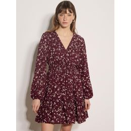 Apricot Floral Wrap Mini Dress ' ' Damen Gr&ouml;&szlig;e 42 burgunder Sommerkleid