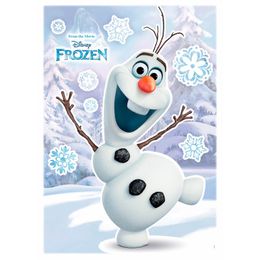Komar Wandtattoo &raquo;Olaf - Gr&ouml;&szlig;e 50 x 70 cm&laquo; selbstklebend, Wandsticker, Kinderzimmer blau Folie B/H/T: 50cm x 70cm, Schneemann Winter