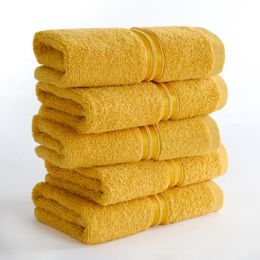 HAMMETEX Gaestehandtuecher &raquo;5er Set, 30x50 cm, weich & saugstark, 100% Baumwolle&laquo; mit Bord&uuml;re, einfarbig, Schlaufe, 100% Baumwolle Frottee gelb 