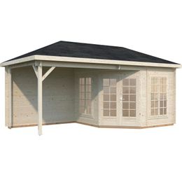 Palmako Gartenhaus &raquo;Pavillon Melanie&laquo; naturbelassen beige Massivholz Fu&szlig;boden im Gartenhaus, ohne Dacheindeckung