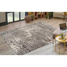 Kayoom Teppich &raquo;Davis 325&laquo; rechteckig 12 mm H&ouml;he edles Design, pflegeleicht, neutrale Farben grau Polyester B : 120cm 1 Stk., 12mm, L: 170cm