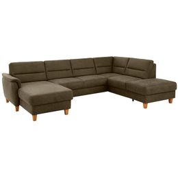 Home Affaire Wohnlandschaft &raquo;Palmera U-Form, B: 308 cm&laquo; optional Schlaffunktion & Bettkasten, Federkern gr&uuml;n 100% Polyester;Struktur (100% Polyester);