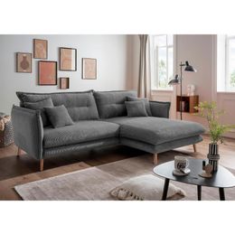 Home Affaire Ecksofa &raquo;Lazio modern und bequem, schmale Armlehnen, tolle Detailverarbeitung&laquo; zwei verschiedene Fu&szlig;farben w&auml;hlbar grau 93% Polyester, 7%