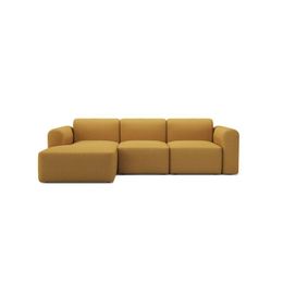Ecksofa &raquo;Rund, Relax-Ecke, Big-Sofa, Endless Seating,&laquo; Bez&uuml;ge wechselbar, Kaltschaum im Sitz, Nordic Swan Ecolabel gelb B/H/T: 266cm x 71cm x 152cm, 