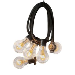 Konstsmide LED-Lichterkette &raquo;LED Solar Biergartenkette, 10 bernsteinfarbene Dioden, Timer&laquo; 10 Stk.-flammig Fernbedienbar Dimmbar, 8 Lichtfunktionen, 