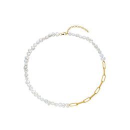 Firetti Damen Perlenkette &raquo;Schmuck Geschenk Halsschmuck Halskette Perle&laquo; Made in Germany - mit S&uuml;&szlig;wasserzuchtperle gold Perlen Silber 925 (