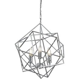Searchlight H&auml;ngeleuchte &raquo;H&auml;ngeleuchte Cube, 3-flammig&laquo; E14 1 Stk. Minimalistisches Ambiente silber 3, H: 54cm, 1 Stk.