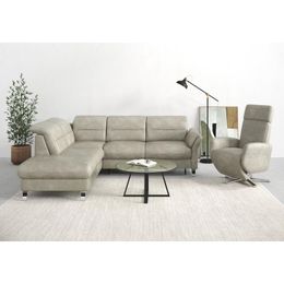 Sit & More sit&more Ecksofa &raquo;Grenoble L-Form mit Federkern&laquo; wahlweise mit Schlaffunktion, Bettkasten, Arm- und Kopfteilverstellung grau B/H/T: 247cm x 85cm x 