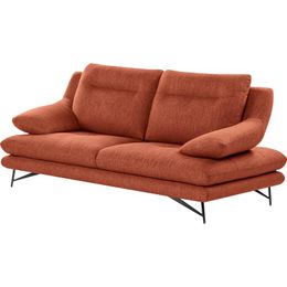 Calia italia 3-Sitzer &raquo;Cezanne modern, elegant und bequem, aufwendige Detailverarbeitung&laquo; wahlweise mit Sitztiefenverstellung rot B/H/T: 215cm x 90cm 