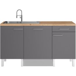 Optifit Pantryk&uuml;che &raquo;Lilly&laquo; Breite 160 cm, wahlweise mit E-Ger&auml;ten schwarz B/H/T: 160cm x 90cm x 60cm, ohne E-Ger&auml;t
