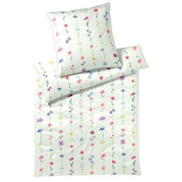 Elegante Bettw&auml;sche &raquo;Flower Show&laquo; 2 Stk. angenehmes Hautgef&uuml;hl gr&uuml;n Satin, Obermaterial: 50% Baumwolle, 50% Viskose B/L: 135cm x 200cm, 1 Stk., 1 Stk., Satin, 