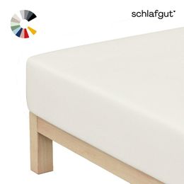 Schlafgut Spannbettlaken &raquo;Basic Cotton Bettlaken, 160 g/m&sup2;, 100% Baumwolle, Spannbetttuch&laquo; Spannbettlaken bis 20 cm Matratzenh&ouml;he, b&uuml;gelfrei und pflegeleicht 