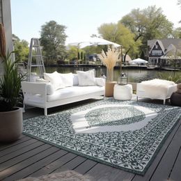 ELLE DECORATION Teppich &raquo;Meekly Wendeteppich&laquo; rechteckig 5 mm H&ouml;he Flachgewebe, In-& Outdoor, Modern, beidseitig, Balkon, Wohnzimmer gr&uuml;n Polypropylen