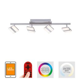 JUST LIGHT LED Deckenleuchte &raquo;Ls-SABI&laquo; LED-Board 1 Stk. warmwei&szlig; - kaltwei&szlig; dimmbar &uuml;ber Fernbedienung grau 4, 1 Stk.