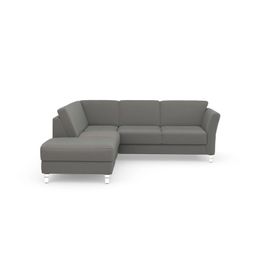 Sit & More sit&more Ecksofa &raquo;Visby L-Form&laquo; Wahlweise mit Schlaffunktion und Stauraum, frei im Raum stellbar grau B/H/T: 248cm x 87cm x 213cm, Struktur fein, 