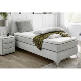 Jockenh&ouml;fer Boxspringbett &raquo;"Elfie" inkl. Topper&laquo; erh&auml;ltlich in den Breiten 90,140 & 180cm und diversen Farbvarianten grau Bezug Bett: Microfaser (100% Polyester);
