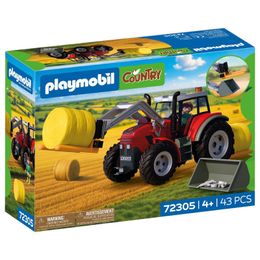 Playmobil Konstruktions-Spielset &raquo;Gro&szlig;er Traktor mit Heuballen (72305), Country&laquo; Made in Germany rot Einheitsgr&ouml;&szlig;e Konstruktions-Spielset