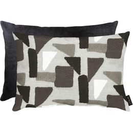 Apelt Dekokissen &raquo;Tablo&laquo; Wendekissenh&uuml;lle mit F&uuml;llung, 1 St&uuml;ck grau Baumwolle, Polyester B/L: 35cm x 50cm, 1 Stk.