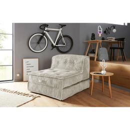 Home Affaire Sessel &raquo;Pia&laquo; Loungesessel aus Cord, in 2 Gr&ouml;&szlig;en, Pouf-Funktion. grau 100% Polyester Cord, XXL, B/H/T: 106cm x 82cm x 125cm
