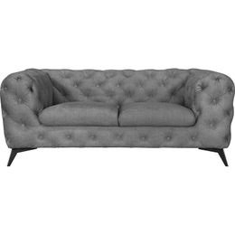 Home Affaire Chesterfield-Sofa &raquo;Glynis&laquo; aufw&auml;ndige Knopfheftung, moderne Chesterfield Optik, Fu&szlig;farbe w&auml;hlbar grau Struktur (100% Polyester);Samtoptik