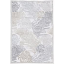CarpetFine Teppich &raquo;Deja 104&laquo; rechteckig 4 mm H&ouml;he robustes Flachgewebe, Floral Palmenbl&auml;tter, In- und Outdoor, L&auml;ufer beige Polypropylen B : 160cm 1 