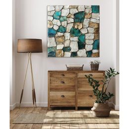 queence Acrylglasbild &raquo;Mosaik&laquo; Abstrakt Abstrakte Formen Gem&auml;lde Kunst 1 Stk. tlg. Fine Art-Print in Galeriequalit&auml;t blau Acrylglas B/H/T: 50cm x 50cm