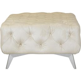 Home Affaire Polsterhocker &raquo;Amaury&laquo; Chesterfield-Optik, Breite 80cm, Fu&szlig;farbe w&auml;hlbar beige Struktur (100% Polyester);Samtoptik (100% Polyester) B/H/T