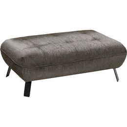 exxpo - sofa fashion Hocker bequem und modern grau B/H/T: 110cm x 44cm x 78cm, Chenille-Struktur
