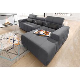 DOMO collection Ecksofa &raquo;BRANDON 289x177x80 cm, whlw. mit Sitztiefenverstellung, L-Form&laquo; mit Kopfteilverstellung, wahlweise Sitztiefenverstellung, L-